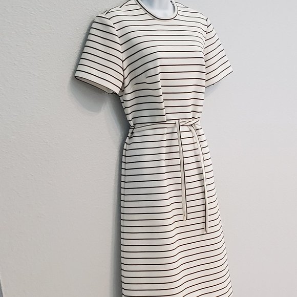 Nelly Don | Dresses | Vintage Nelly Don White Brown Stripe Dress | Poshmark